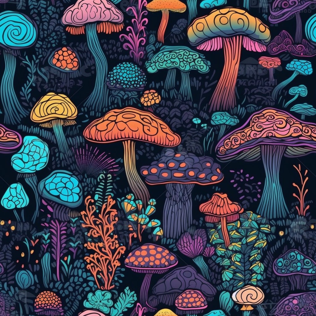 Mushroom Stencil Trippy