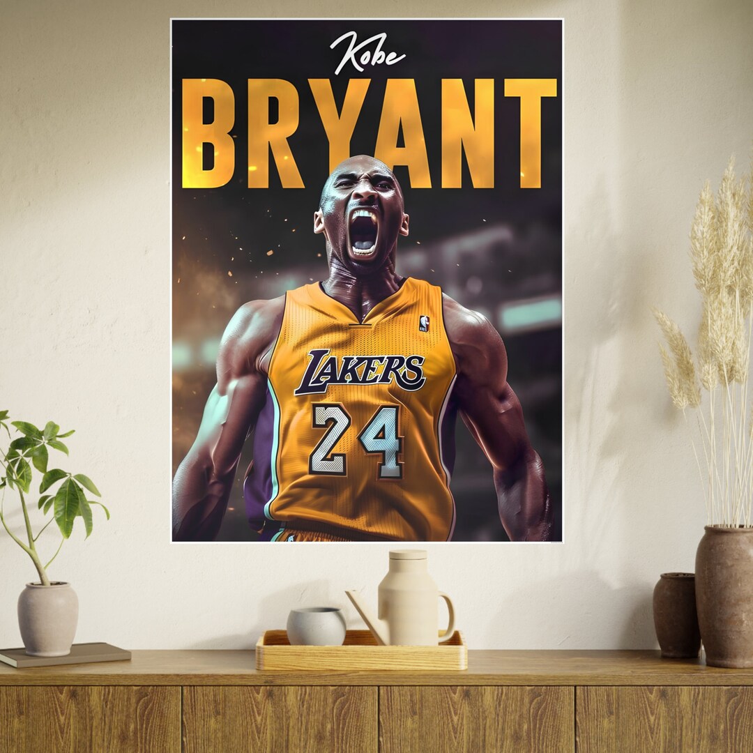 Basketball Poster Art Print Kobe Bryant Poster Art Los Angeles Lakers ...