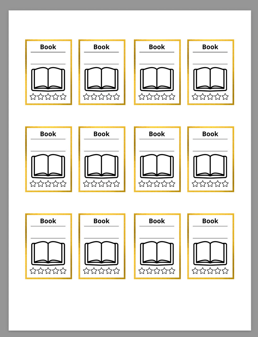 Book Tracker Icon Printable Sticker PNG PDF - Etsy