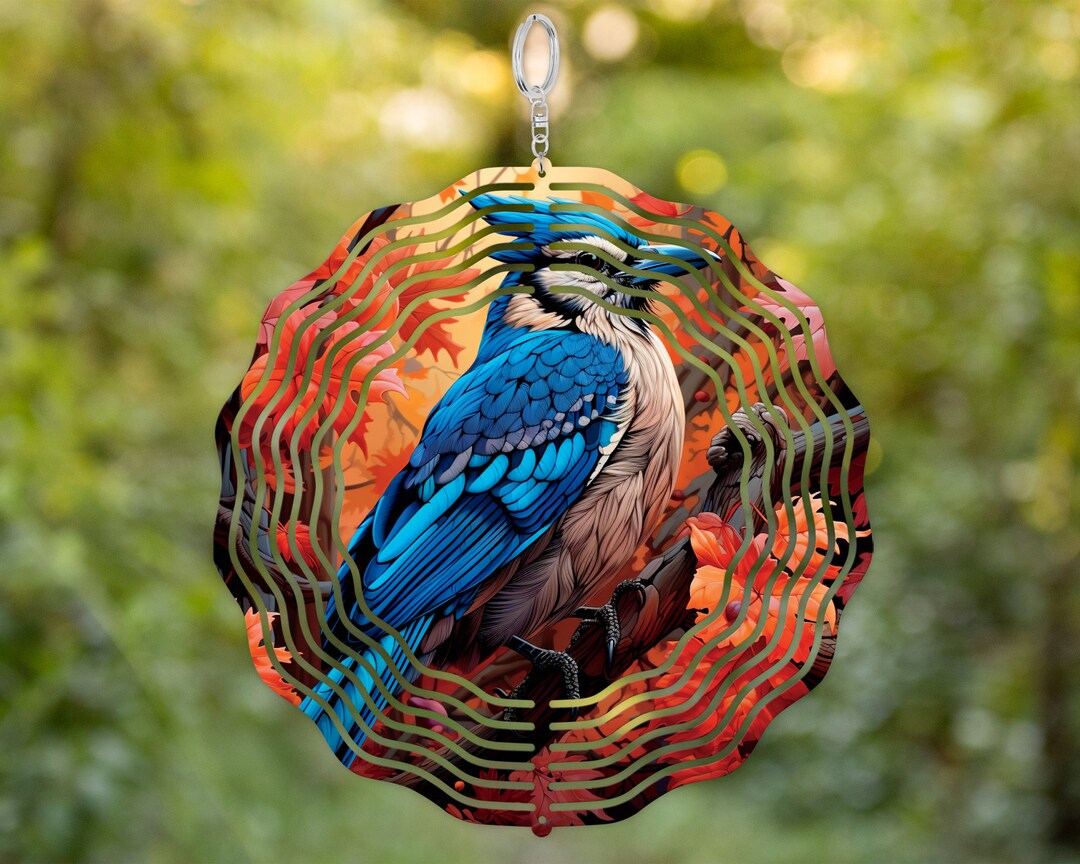 Blue Jay Wind Spinner Sublimation Design: Fall Cottagecore Template ...