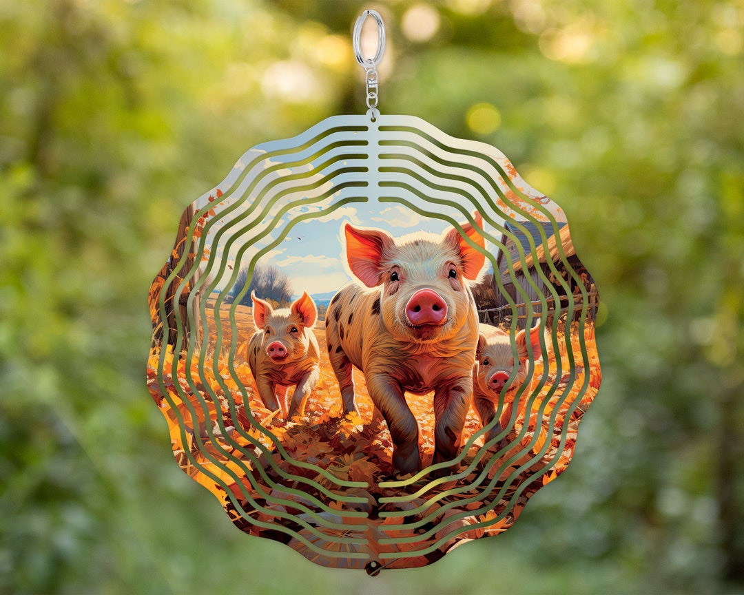 Fall Cute Pigs Wind Spinner Sublimation Design Template, 8 and 10 Inch ...