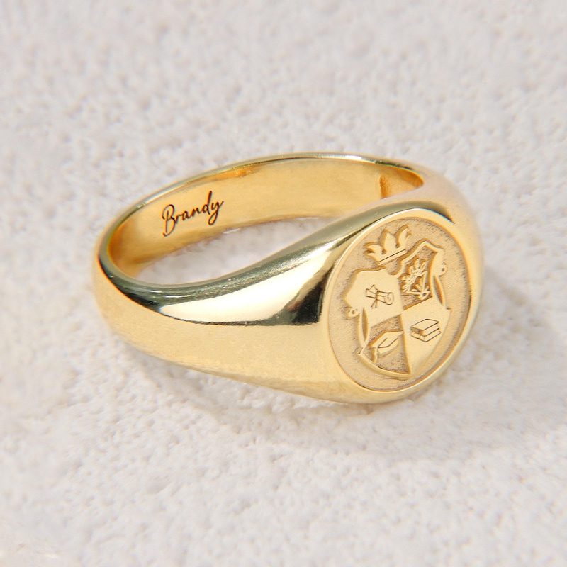 Embossed Name Gold Ring - Etsy