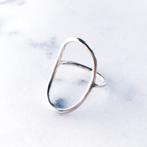 Sterling Silver Open Oval Ring // Oval Ring // Large Oval Ring - Etsy