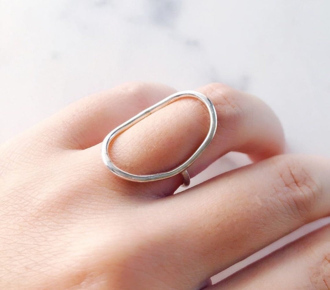 Sterling Silver Open Oval Ring // Oval Ring // Large Oval Ring - Etsy