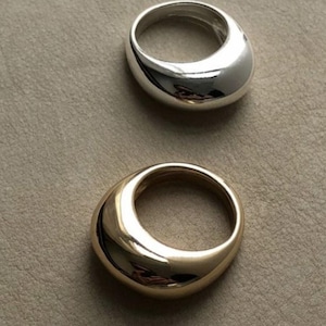 Solid Silver Dome Ring, 925 Silverring, Chunky Silver Ring,thick Silver Dome Ring ,statement ...