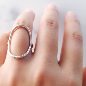 Sterling Silver Open Oval Ring // Oval Ring // Large Oval Ring - Etsy