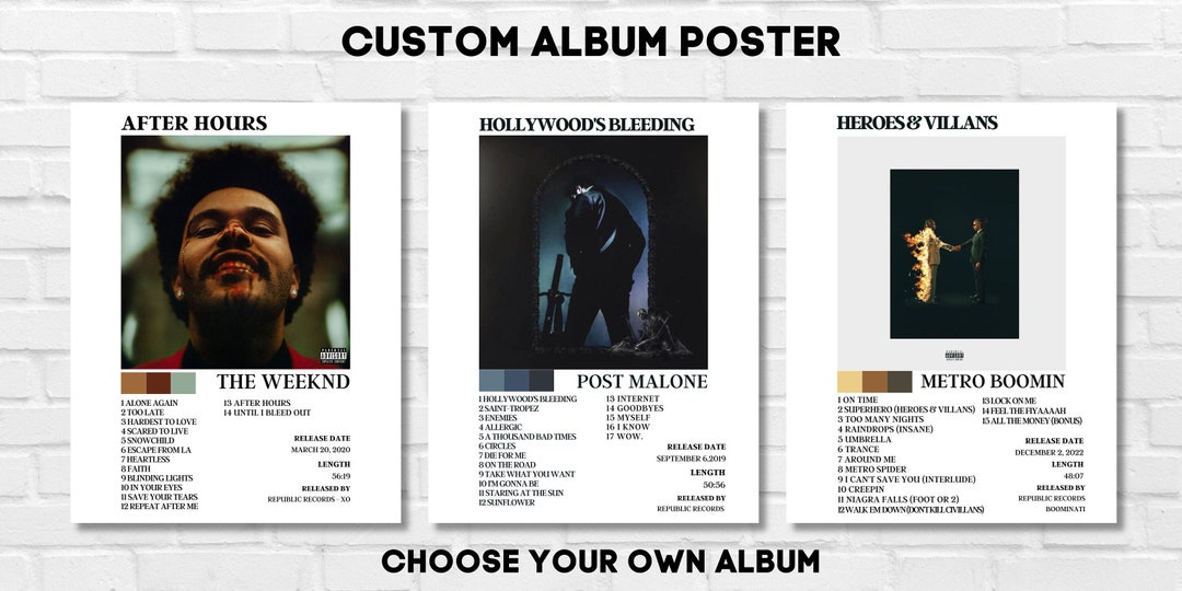 Custom Album Cover, Music Poster, Album Poster, Album,wall Decor, Album ...