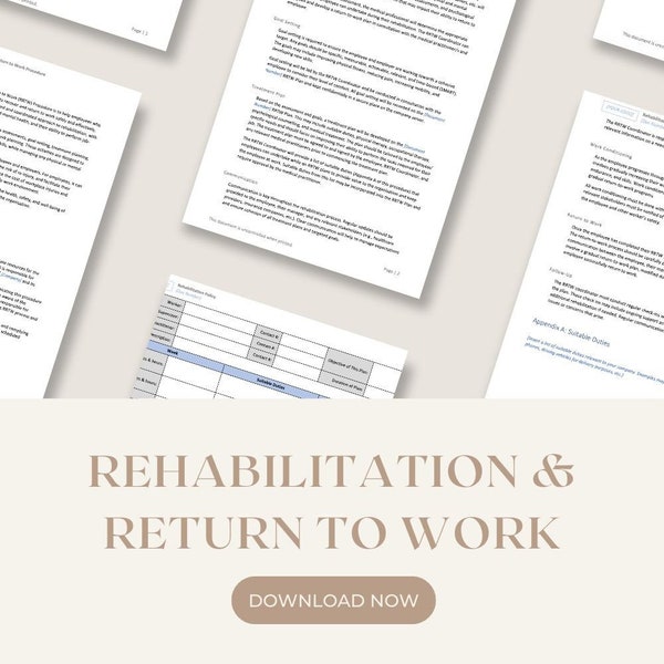Return to Work Template - Etsy
