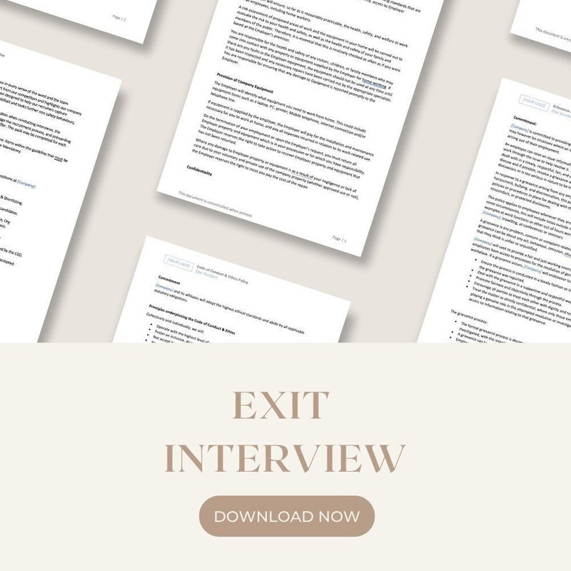 Exit Interview Template - Etsy