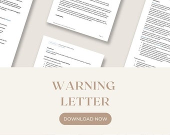First Written Warning Letter, Employee Warning Letter Template ...