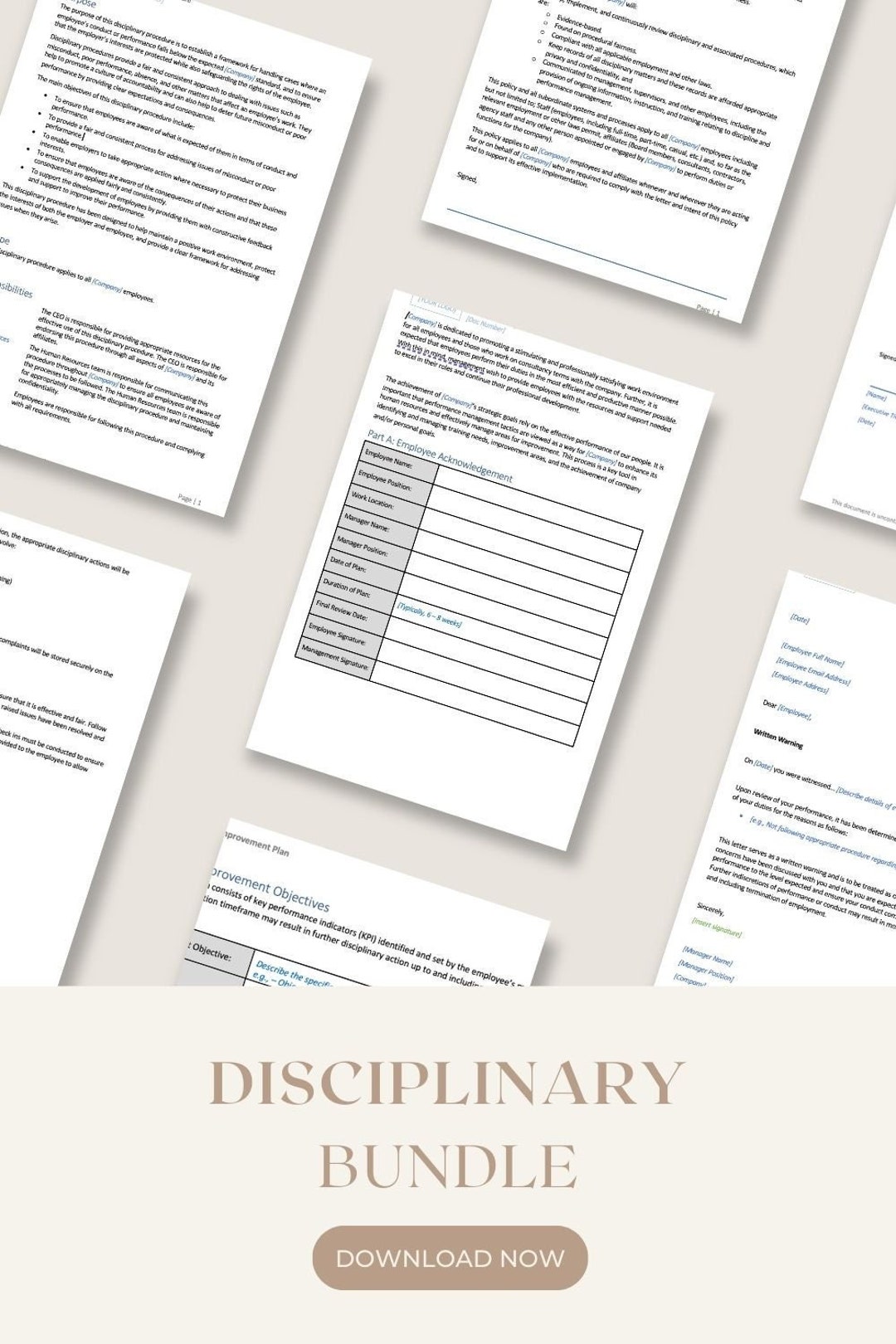 Disciplinary Bundle! HR and Business Templates - Etsy