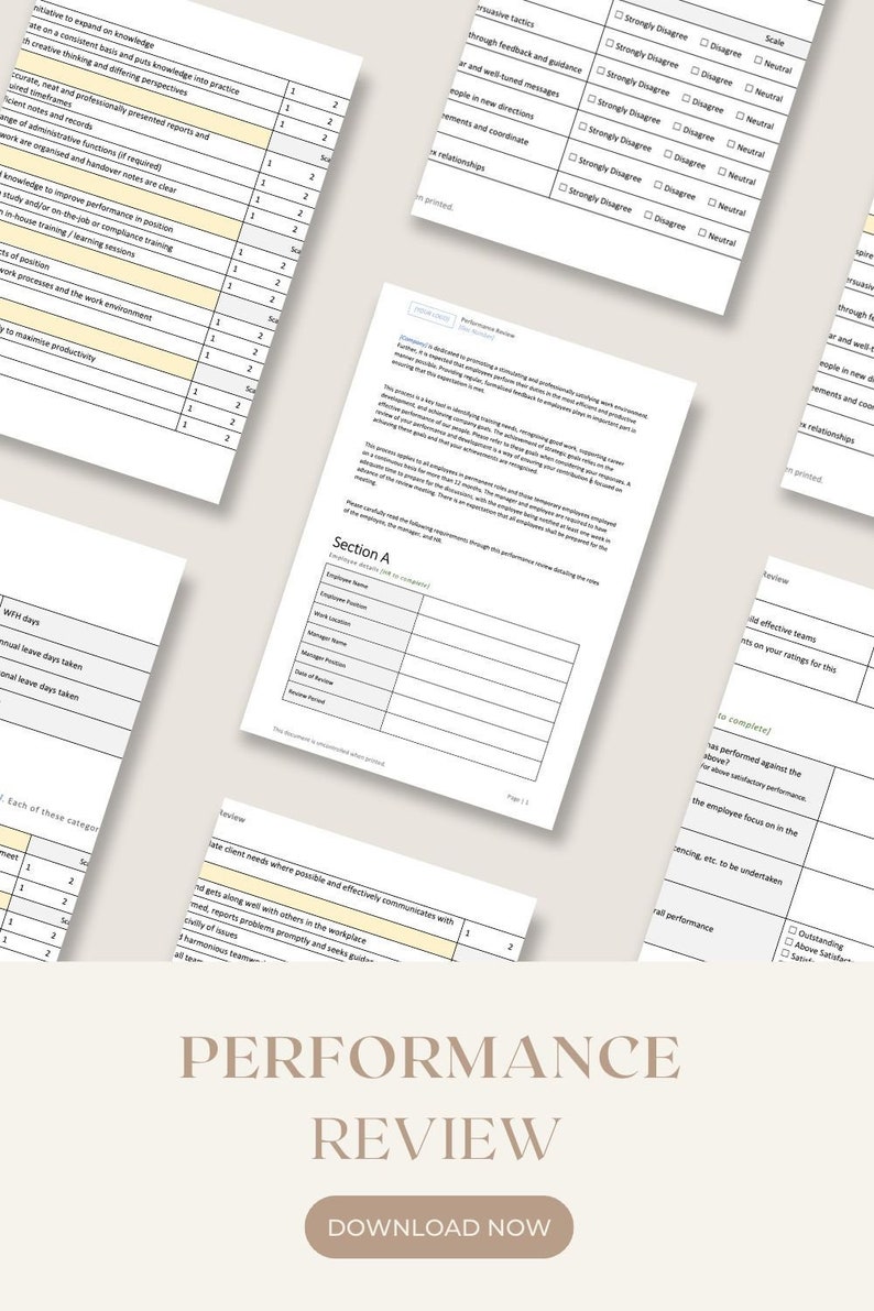 Performance Review HR Template - Etsy