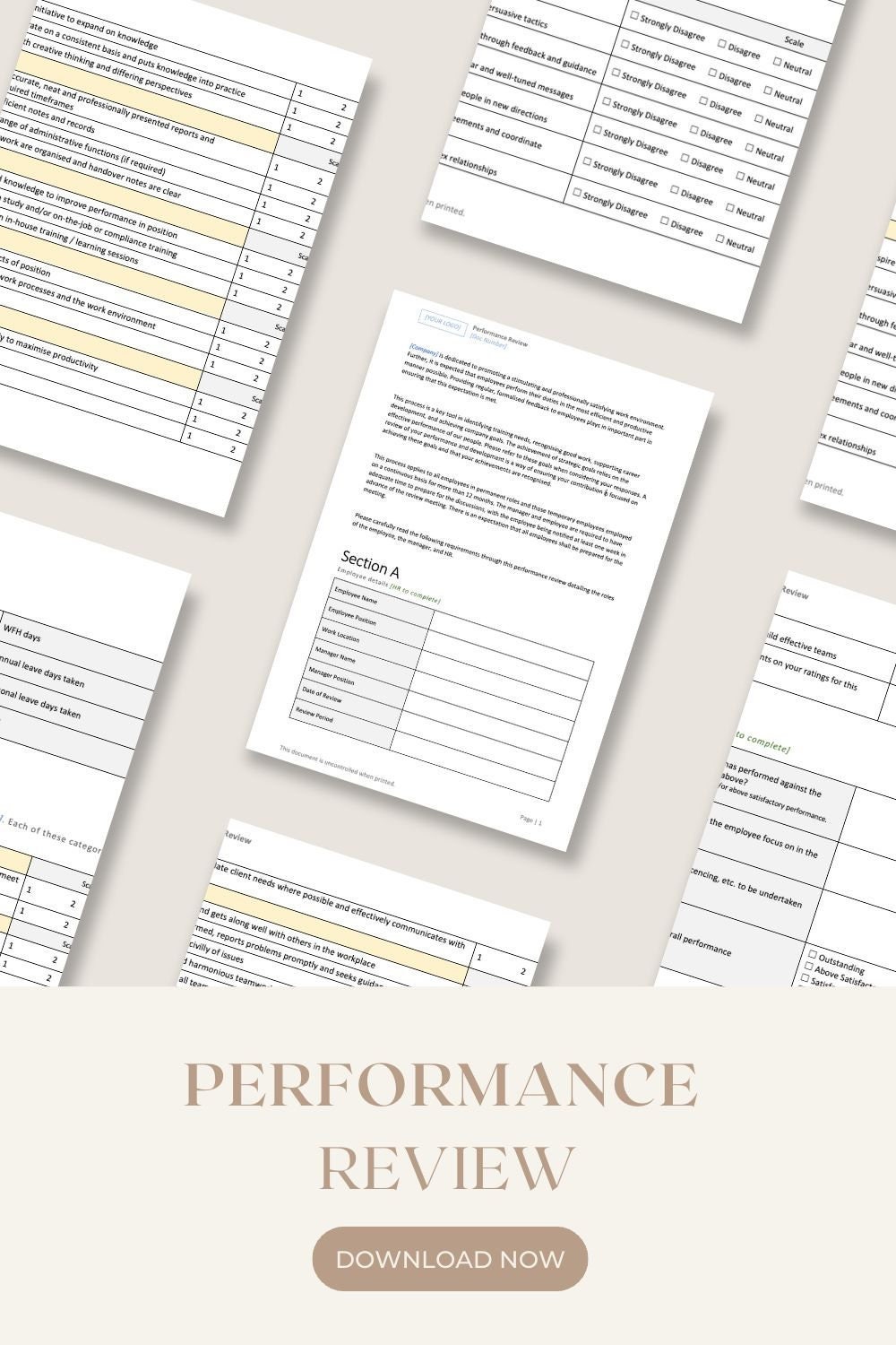Performance Review HR Template - Etsy