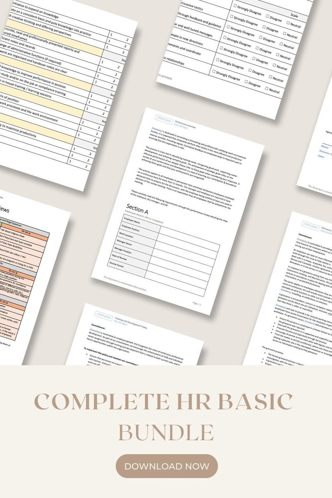 Complete HR Basics Bundle!! Human Resources Business Templates - Etsy