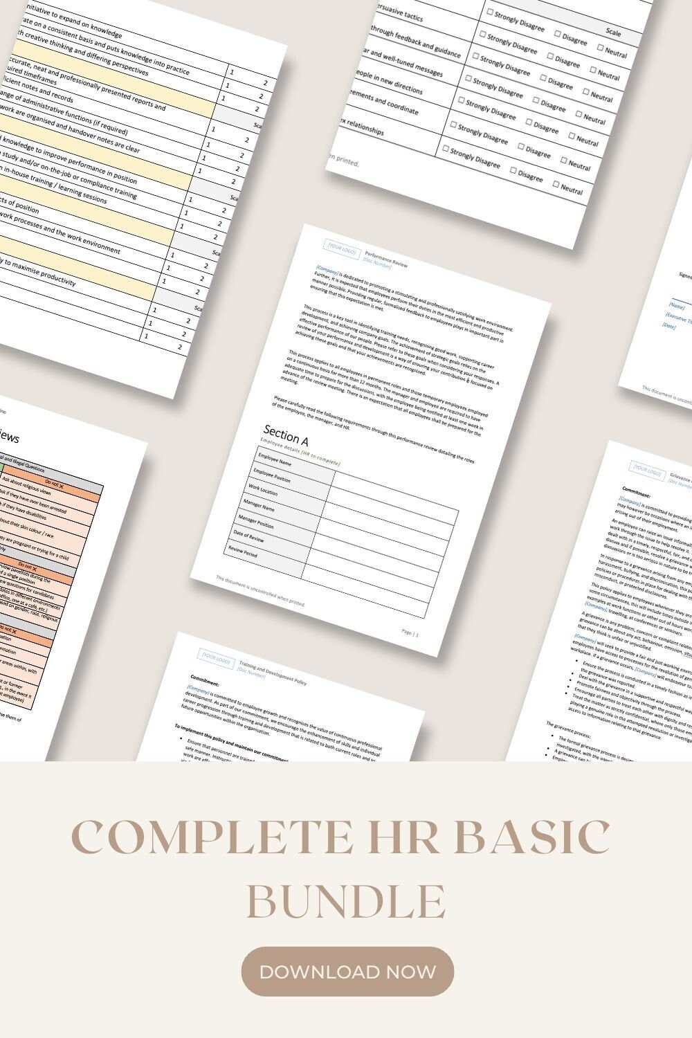 Complete HR Basics Bundle!! Human Resources Business Templates - Etsy