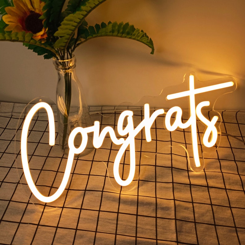 Congrats Neon Sign Custom Graduation Decor Personalized Gifts Custom ...
