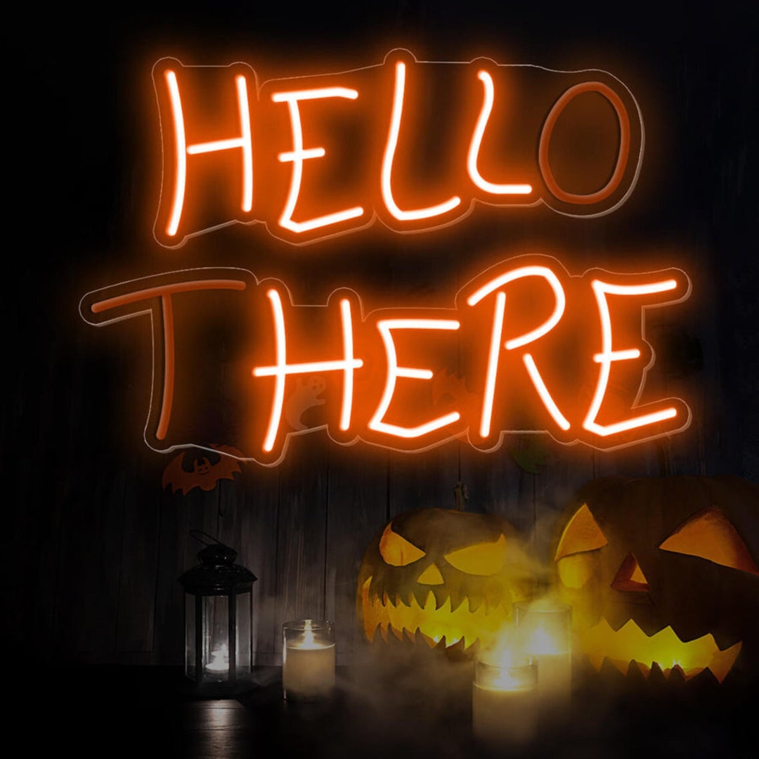 Hello There Neon Sign Halloween Gothic Décor Lights Halloween Party ...