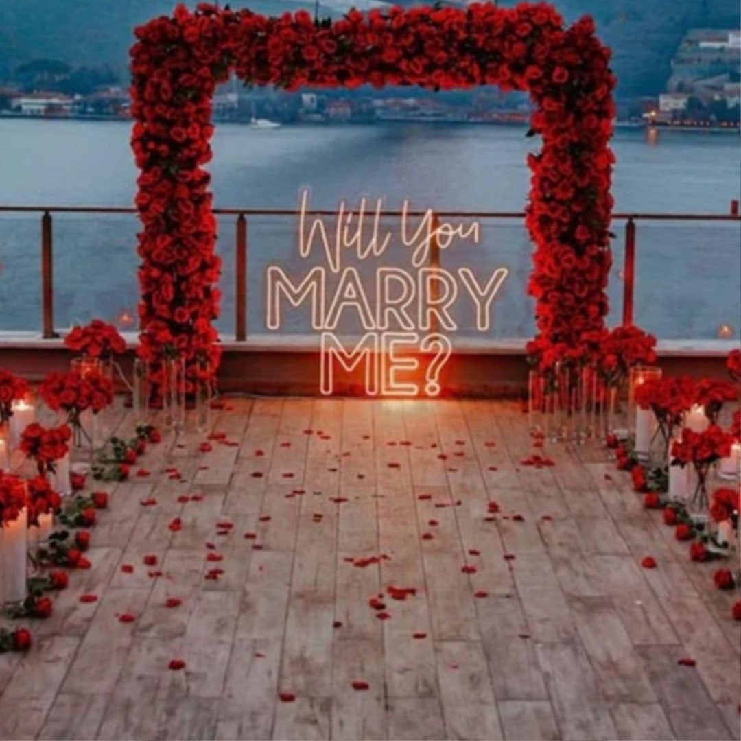 Will You Marry Me Engagement Party Backdrop Decoration Personalized Gift Wedding Proposal ...