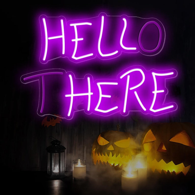 Hello There Neon Sign Halloween Gothic Décor Lights Halloween Party ...