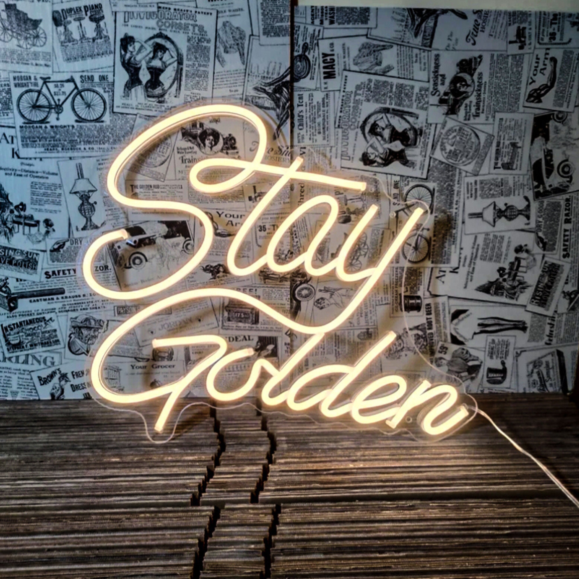 Stay Golden Neon Sign Custom Neon Sign Neon Sign Room Decor LED Neon ...