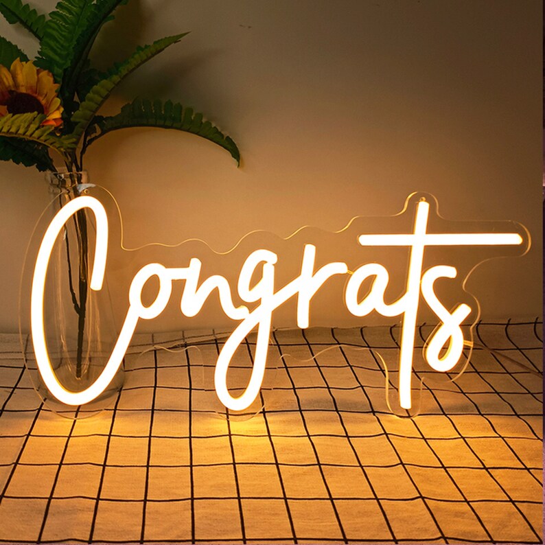 Congrats Neon Sign Custom Graduation Decor Personalized Gifts Custom ...