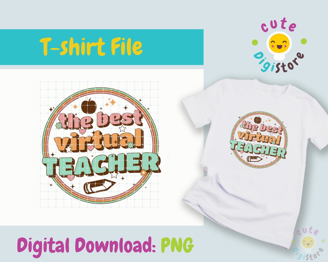 Virtual Teacher PNG Virtual PNG Tshirt Design - Etsy