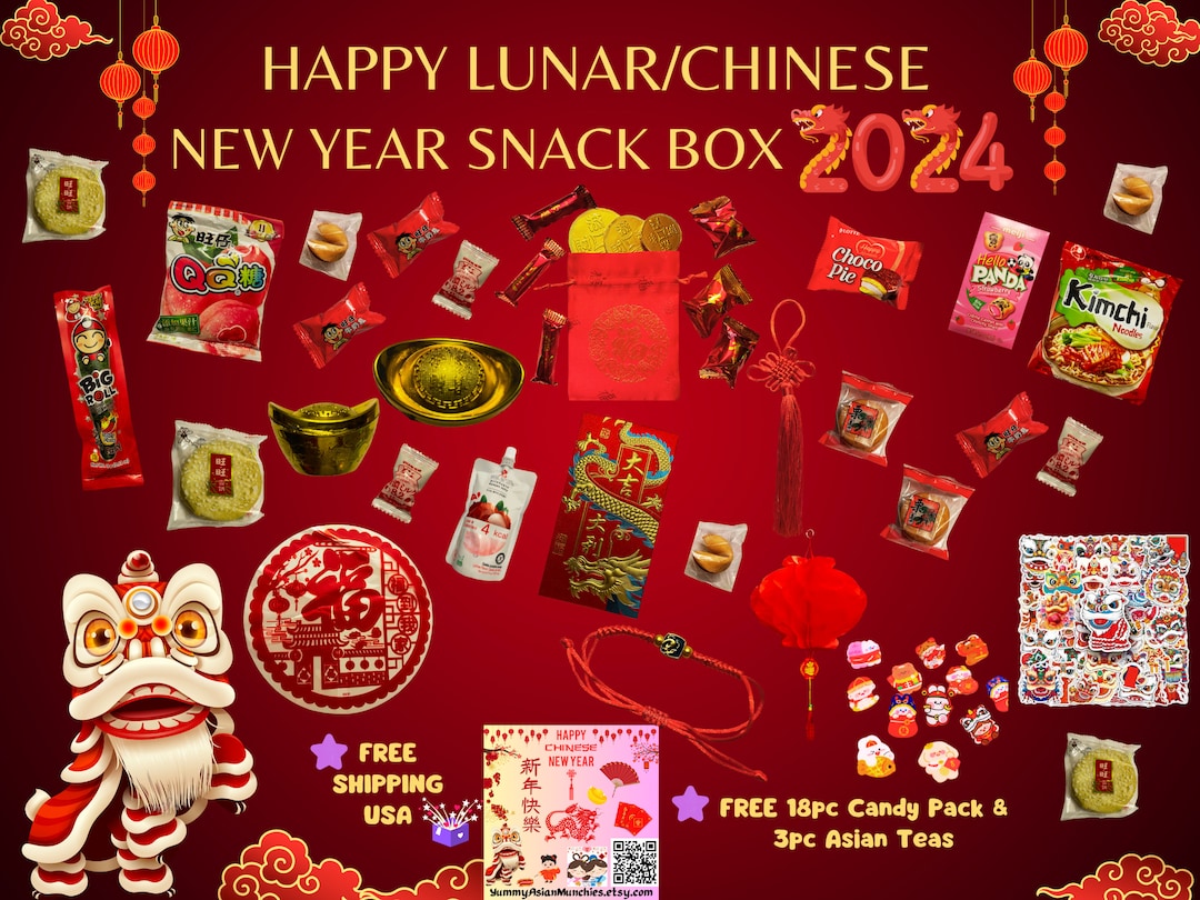 Chinese New Year Asian Snack Gift Box/lunar New Year/year of the Dragon ...