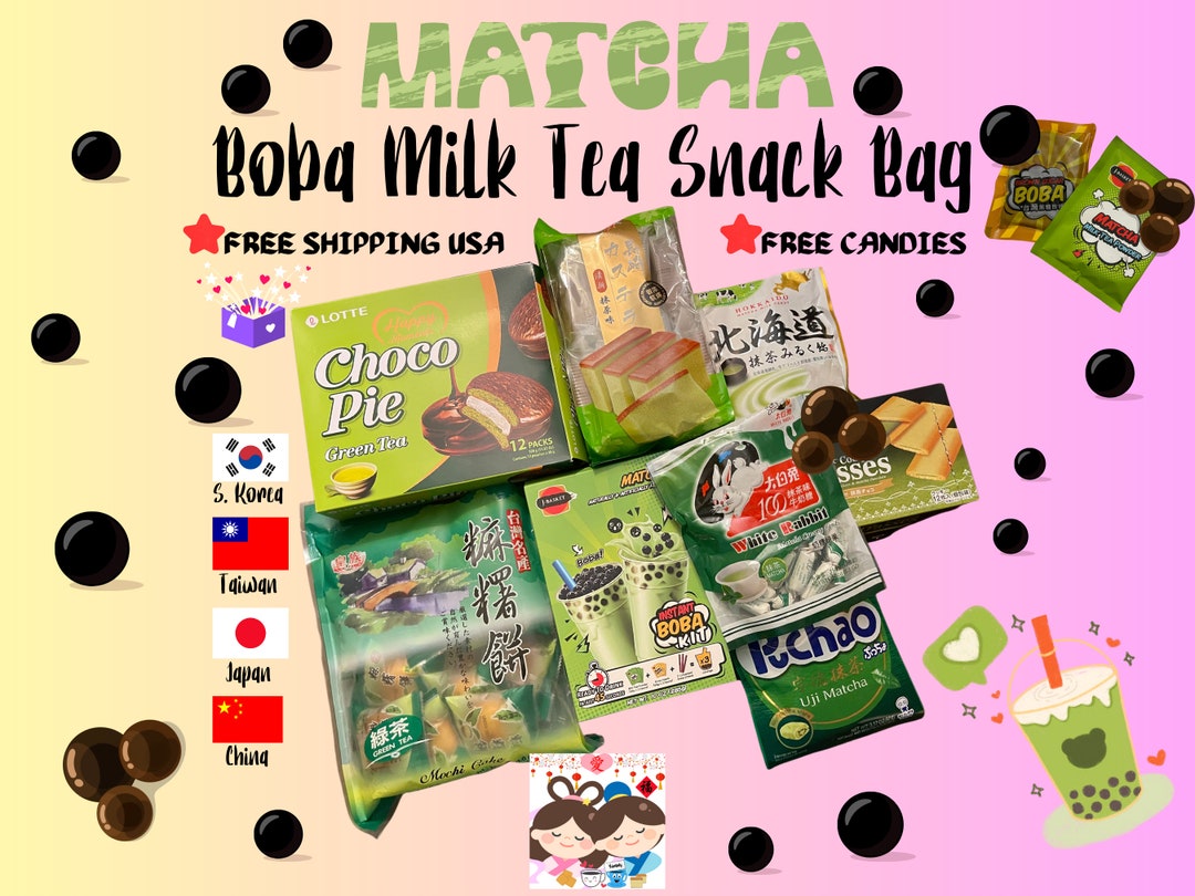 Matcha Bubble Boba Milk Tea Drink/ Matcha Snack Mix/ 12 Pcs/ - Etsy