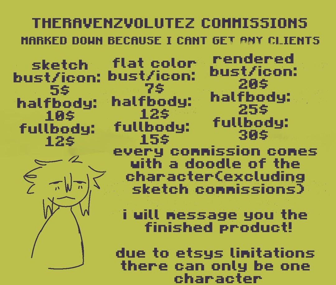 Custom Digital Art Commissions! Ref Sheets - Etsy