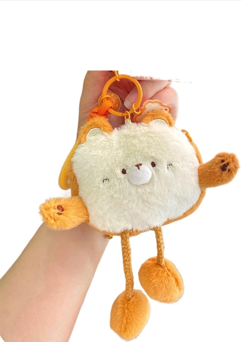 Kawaii Bread Mini Coin Purse, Plush Stuffed Coin Pouch. Keyring Pendant ...