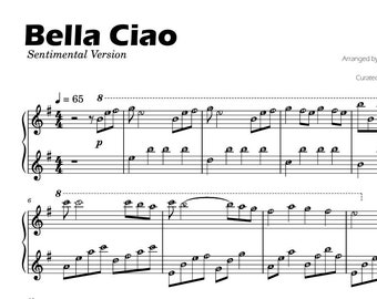Bella Ciao - Piano Sheet Music - Etsy