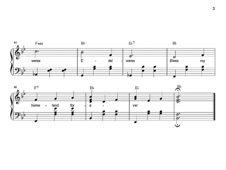 Edelweiss | Piano Sheet Music Score Educational - Etsy