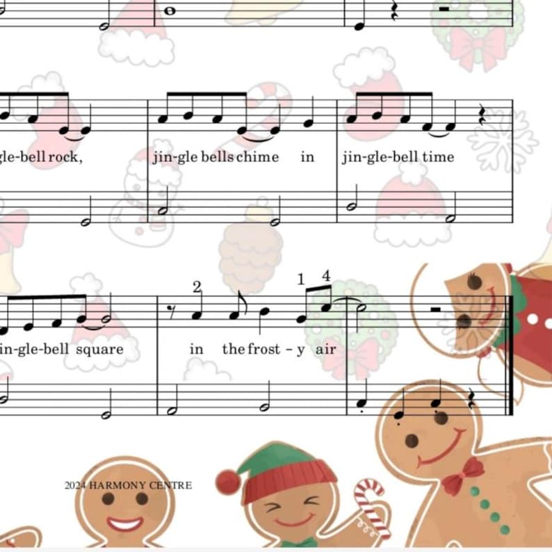 Jingle Bell Rock for Kids (full) Piano Sheet Music Score With Note ...