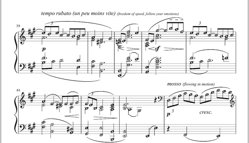 Arabesque No. 1 in E Major DEBUSSY (grade 7) Digital Piano Sheet - Etsy