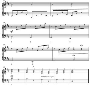 Canon in D (grade 3) Digital Piano Sheet With Note Guide and MP3 Sample ...