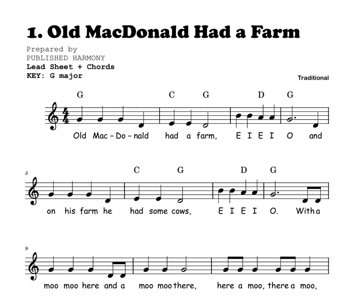 1. Old Macdonald Had a Farm - Easy Piano for Kids Beginners With Lyrics ...