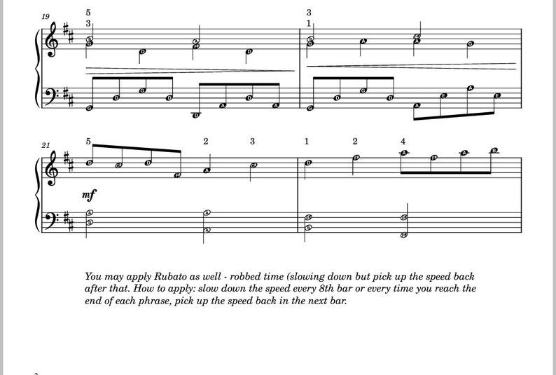 Canon in D (grade 3) Digital Piano Sheet With Note Guide and MP3 Sample ...