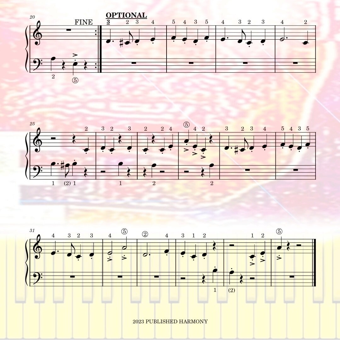 Rush E for Kids | Attractive Piano Sheet Music Score With Note Names ...