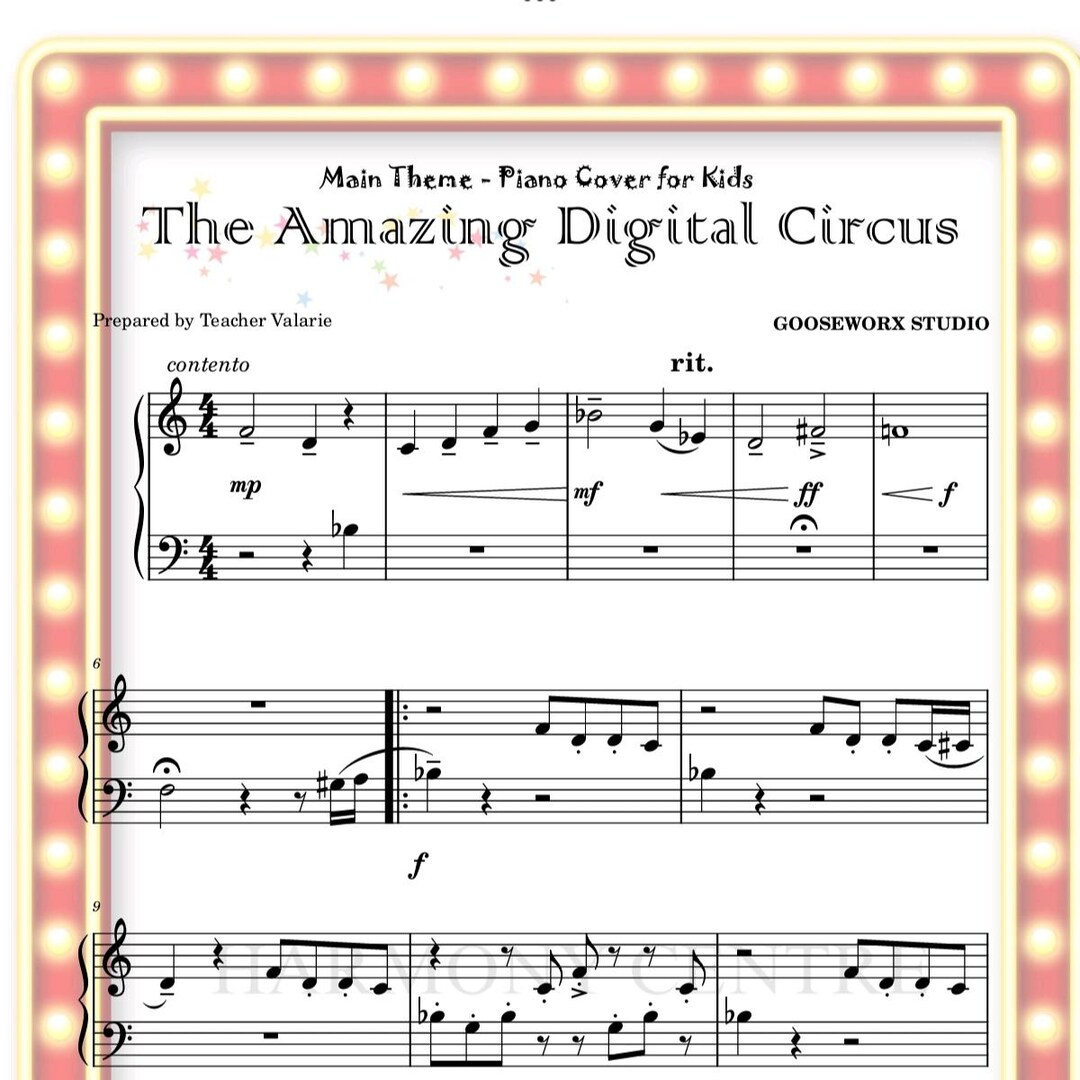 The Amazing Digitai Circus Easy Piano for Kids With Alphabets PDF MP3 ...