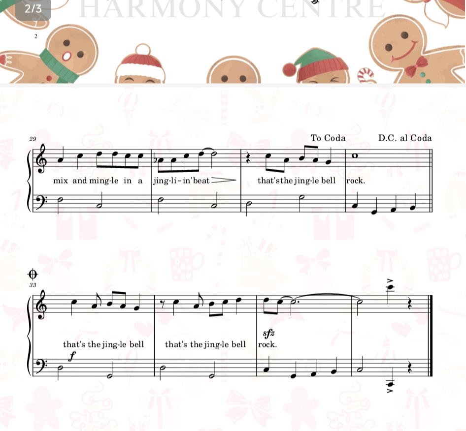 Jingle Bell Rock for Kids (full) Piano Sheet Music Score With Note ...