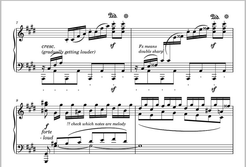 Moonlight Sonata 3rd Movement (diploma Grade) Digital Piano Score With ...