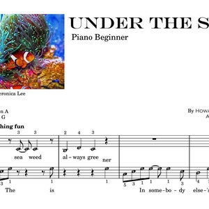 Under the Sea Digital Piano Sheet and MP3 Audio Sample - Etsy