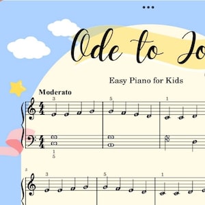 Ode to Joy for Kids - Attractive Piano Sheet Music Score - Etsy