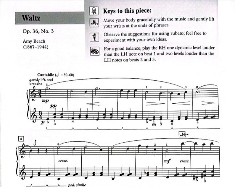 Waltz grade 4/grade 5 Piano Sheet With Artistic Performance - Etsy