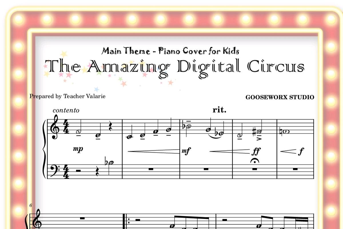 The Amazing Digitai Circus Easy Piano for Kids With Alphabets PDF MP3 ...