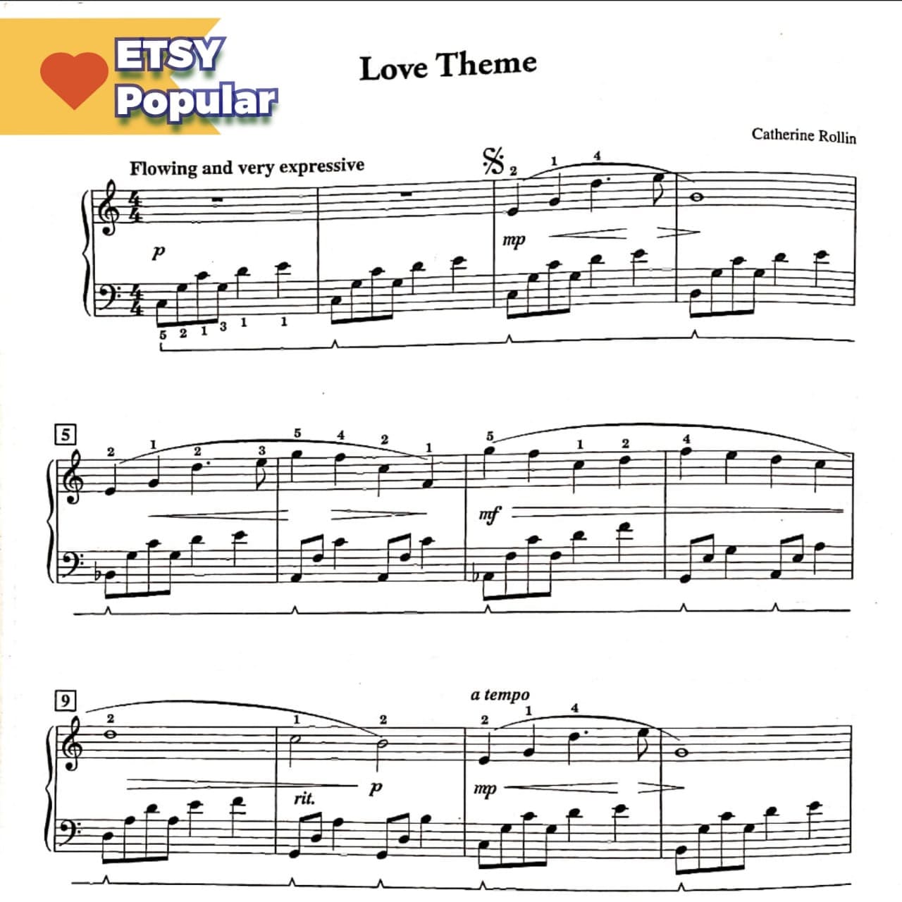 Love Theme Grade 5 Piano Solo Exam Piece by Rollin + Bonus Piece List C ...
