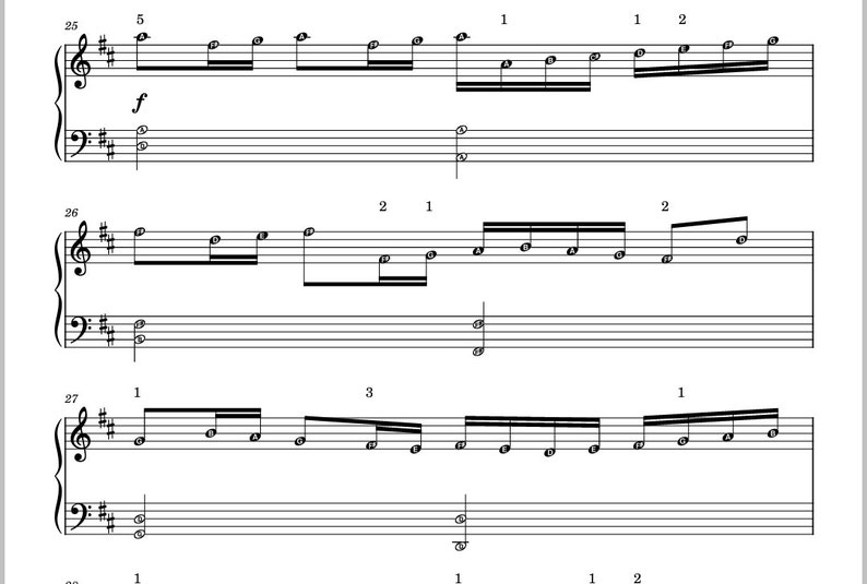Canon in D (grade 3) Digital Piano Sheet With Note Guide and MP3 Sample ...