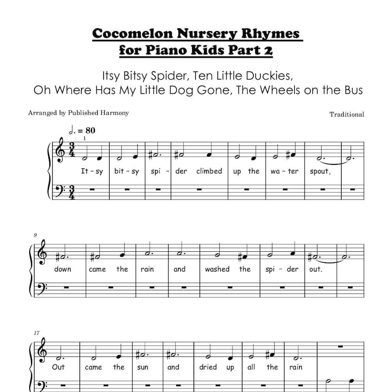Nursery Rhymes Easy Piano From Cocomelon Five Finger Position Kids ...