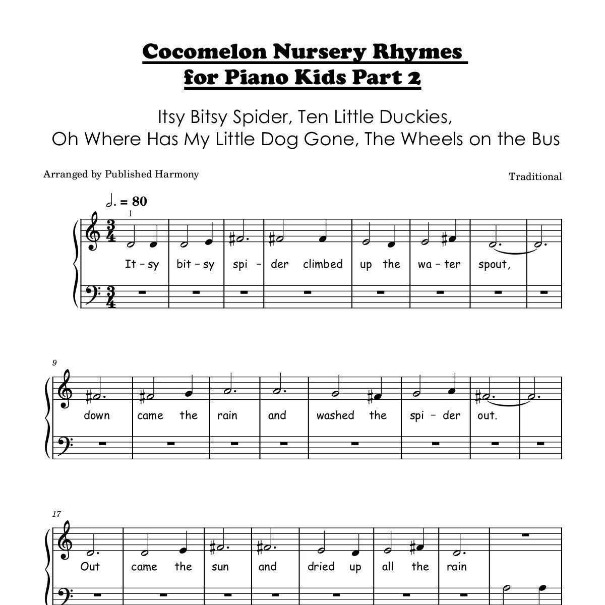 Nursery Rhymes Easy Piano From Cocomelon Five Finger Position Kids - Etsy