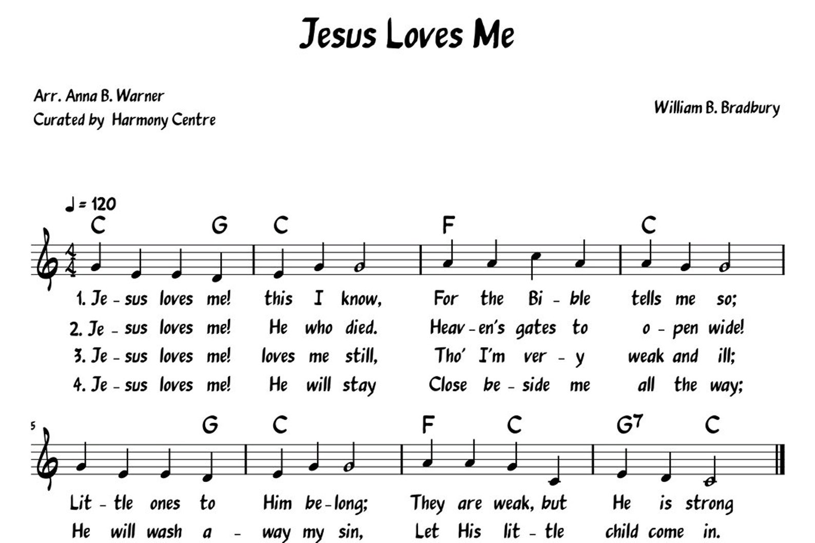 Jesus Loves Me - Bundle of 3 Piano Sheets (3 Variations) Music Score ...